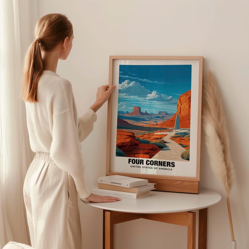 Four Corners Poster: Southwest Landmark and Desert Views (digital Print ...