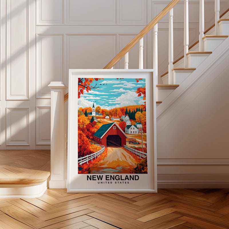 New England Poster - Etsy