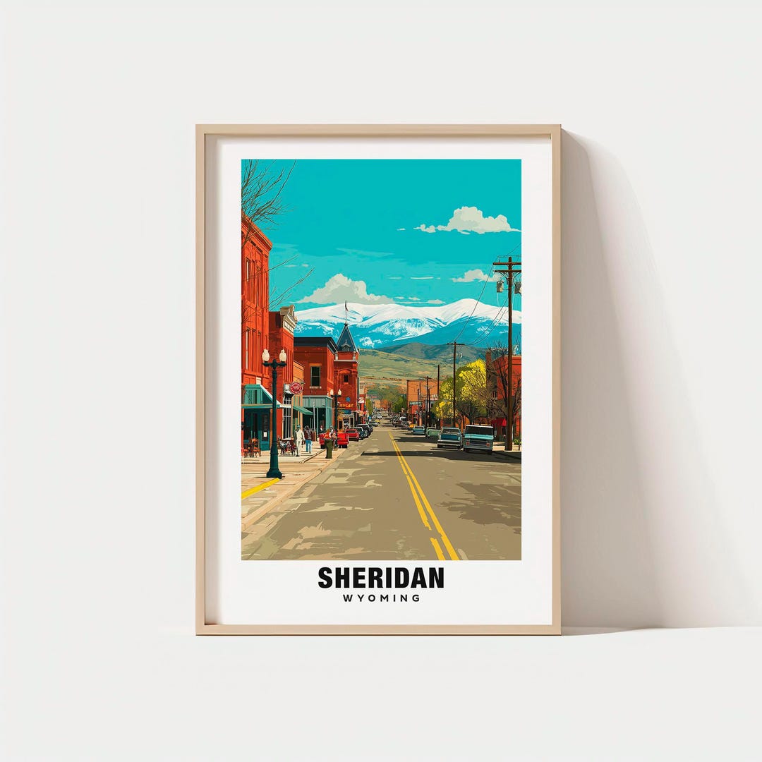 Sheridan Wyoming Print: Scenic Mountain Town Poster - Etsy