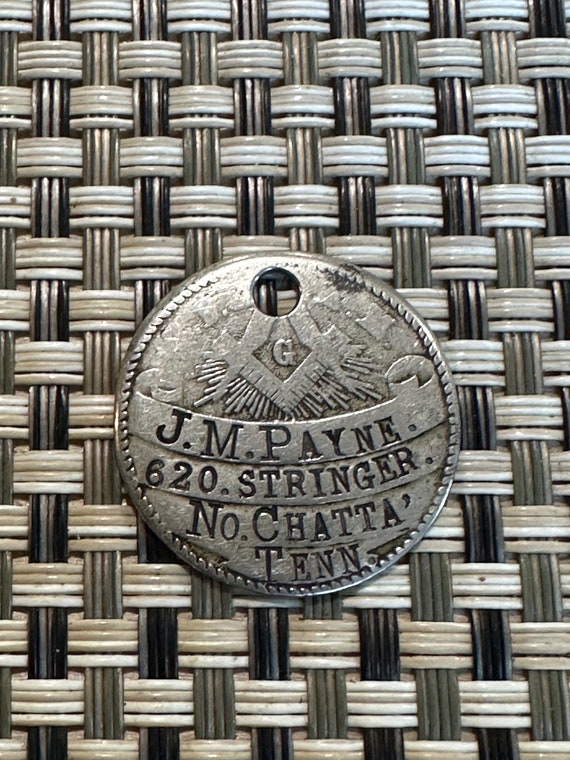 Antique Masonic Tag from Chattanooga Tennessee - Gem