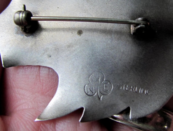 Large Vintage Stuart Nye Marked Sterling Silver Maple… - Gem