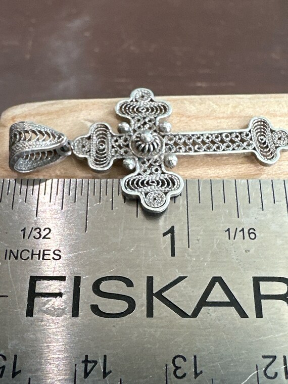 Antique Sterling Silver Filgree Small Cross or Crucif… - Gem