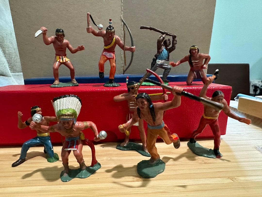 Vintage 1960s Native American Toy Soldiers, Hong Kong Made - Etsy