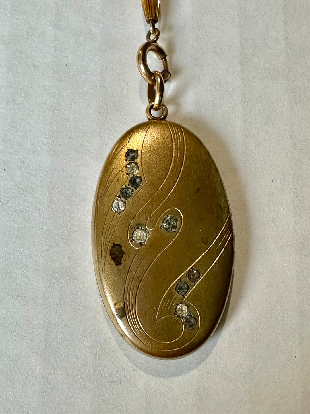 Antique Victorian Age Gold Filled Locket With Original Chain, Frames ...