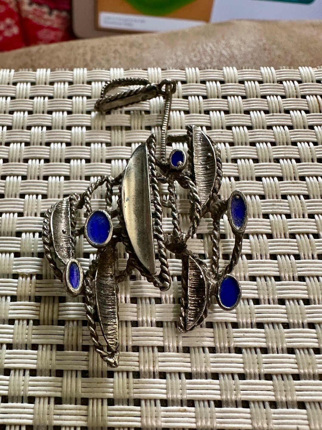 Antique Sterling Silver Itricate Mod Design Geometric Pendant, With ...