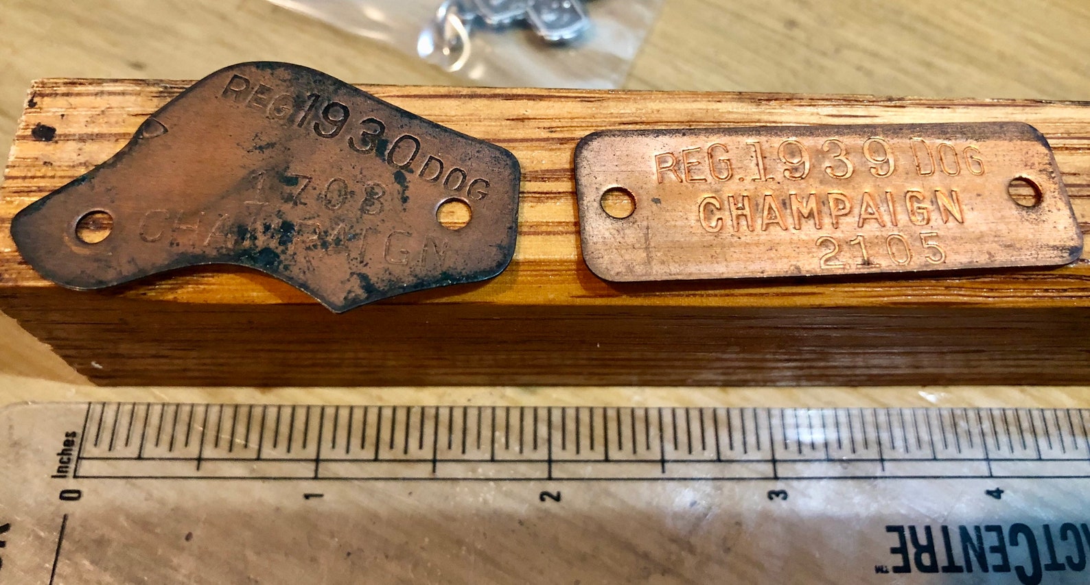 Two Antique Rare 1930s Dog Registration Metal Tags | Etsy