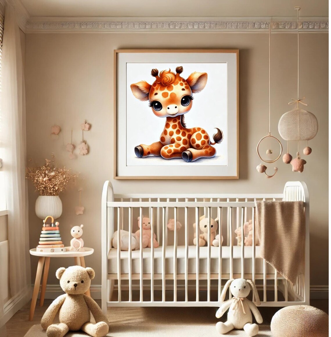 Baby Giraffe Art, Watercolor Giraffe, Nursery Wall Art, Safari Theme ...