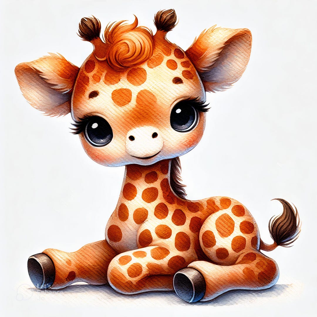 Baby Giraffe Art, Watercolor Giraffe, Nursery Wall Art, Safari Theme ...