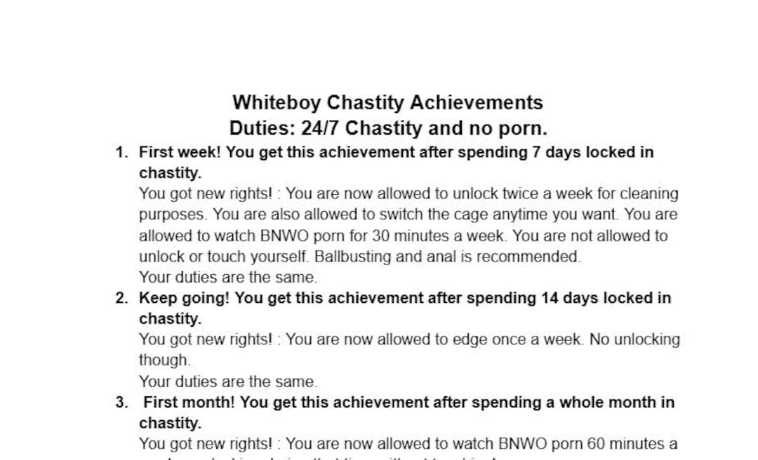 BNWO Whiteboy Chastity Achievements - Etsy