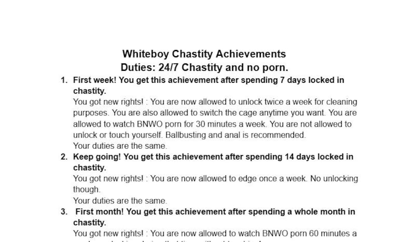 BNWO Whiteboy Chastity Achievements - Etsy