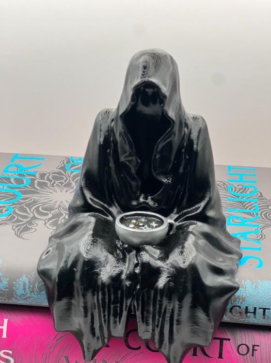 3D Printed Bookshelf Suriel / Ghost / Grim Reaper Figurine With Teacup ...