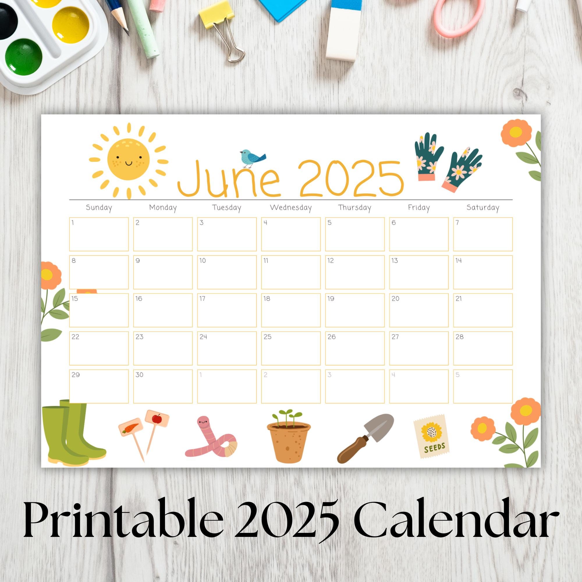 2025 Kids Printable Calendar, Homeschool Planning, Family Calendar ...
