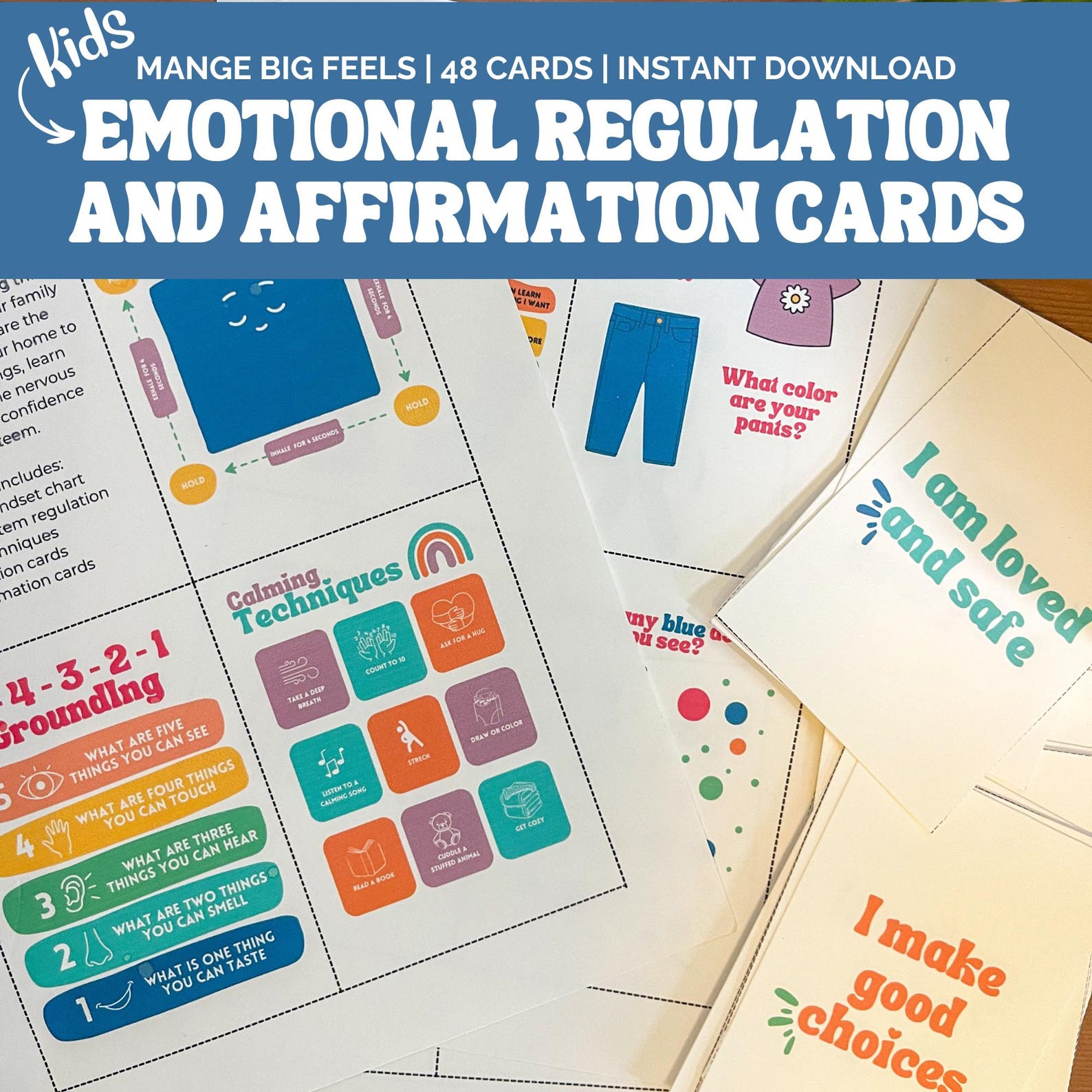 Kids Positive-affirmations Cards, Kids Affirmation Printable, Nervous ...