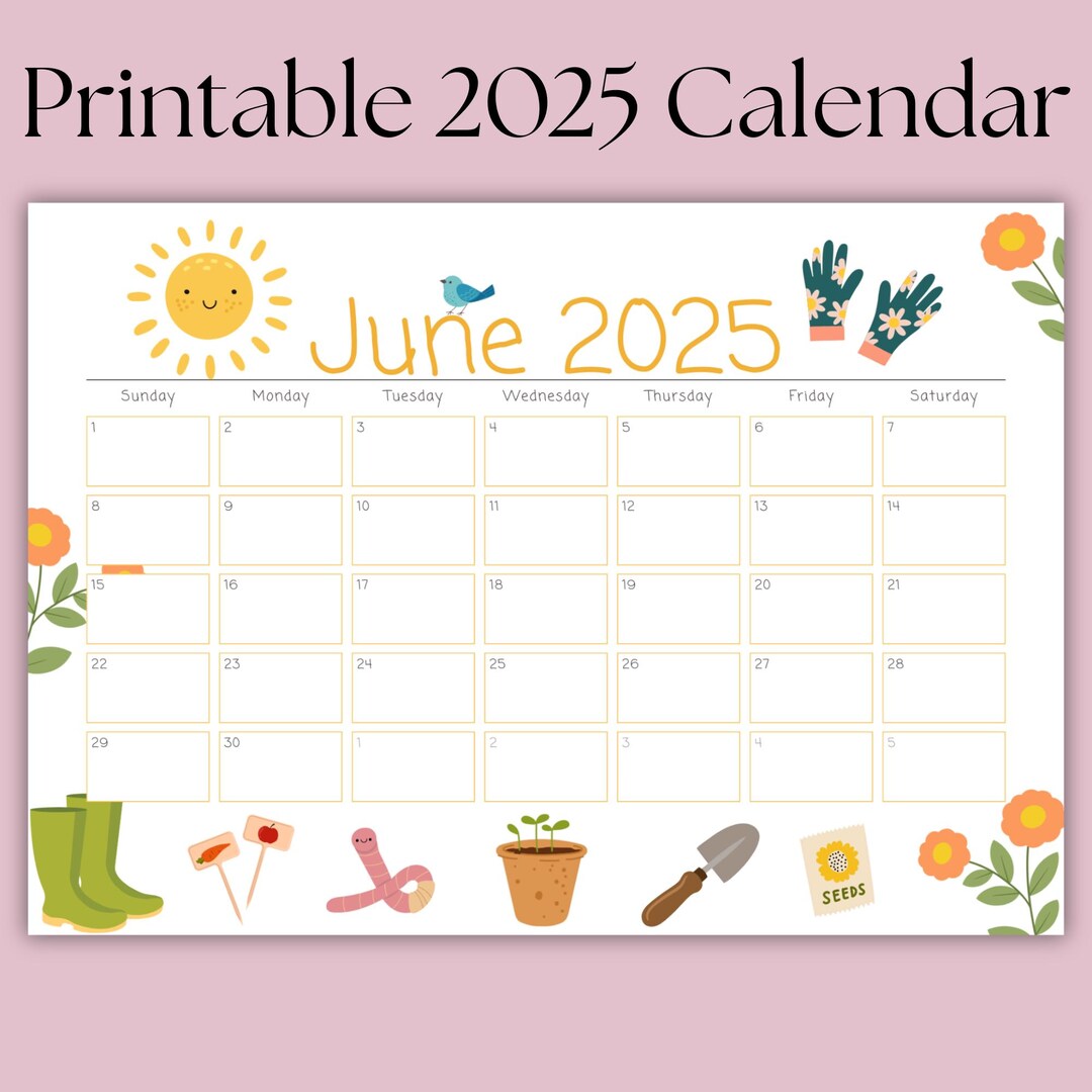 2025 Kids Printable Calendar, Homeschool Planning, Family Calendar ...