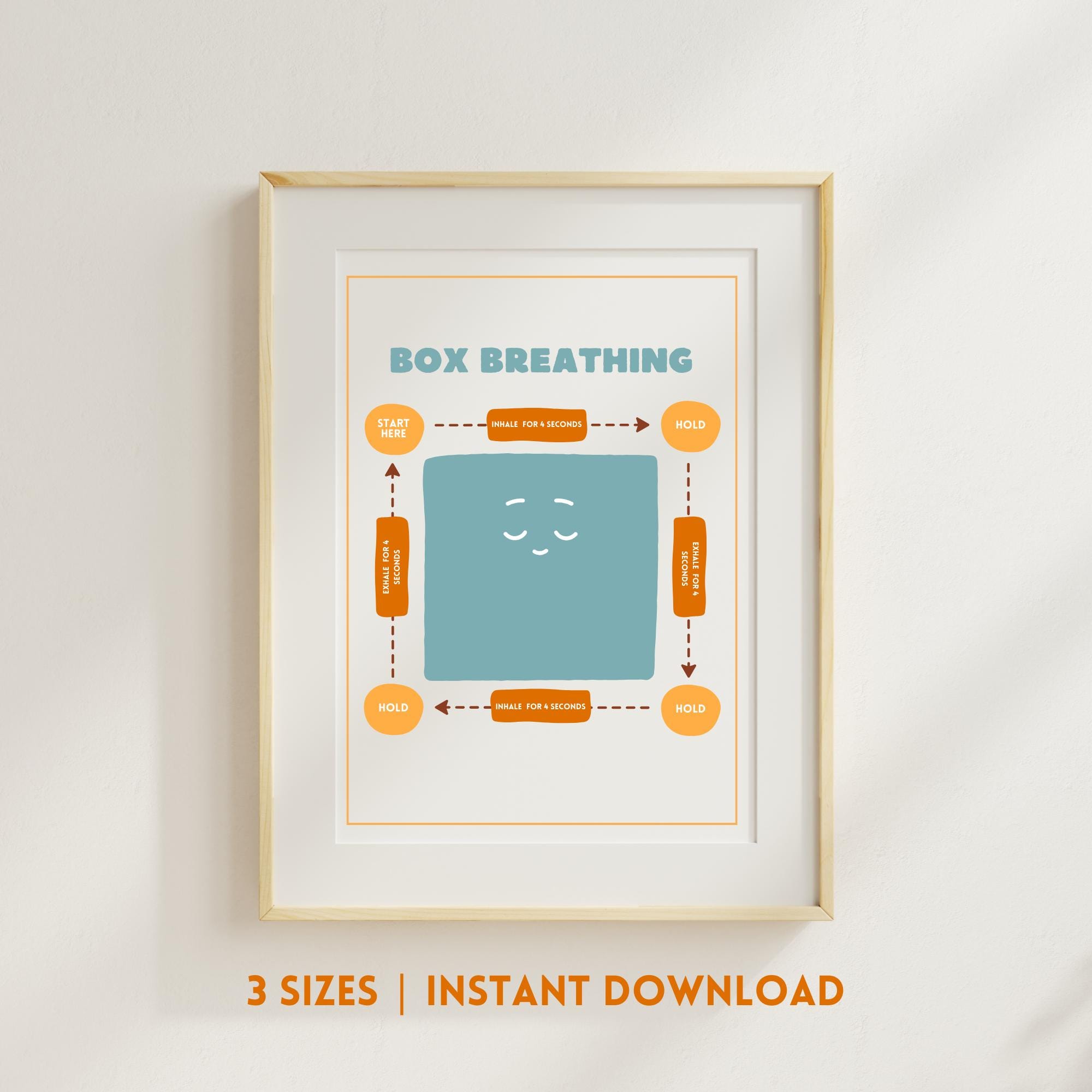 Box Breathing Poster, Self Regulation Tool, Breathing Poster, Printable ...