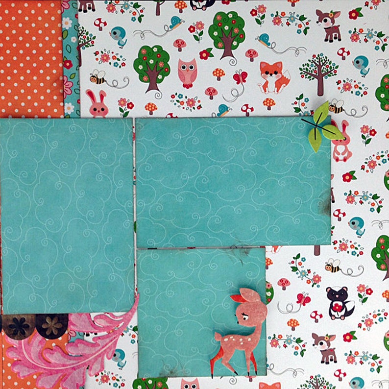 12x12 Scrapbook Layout Kit Spring 2 Page - Etsy