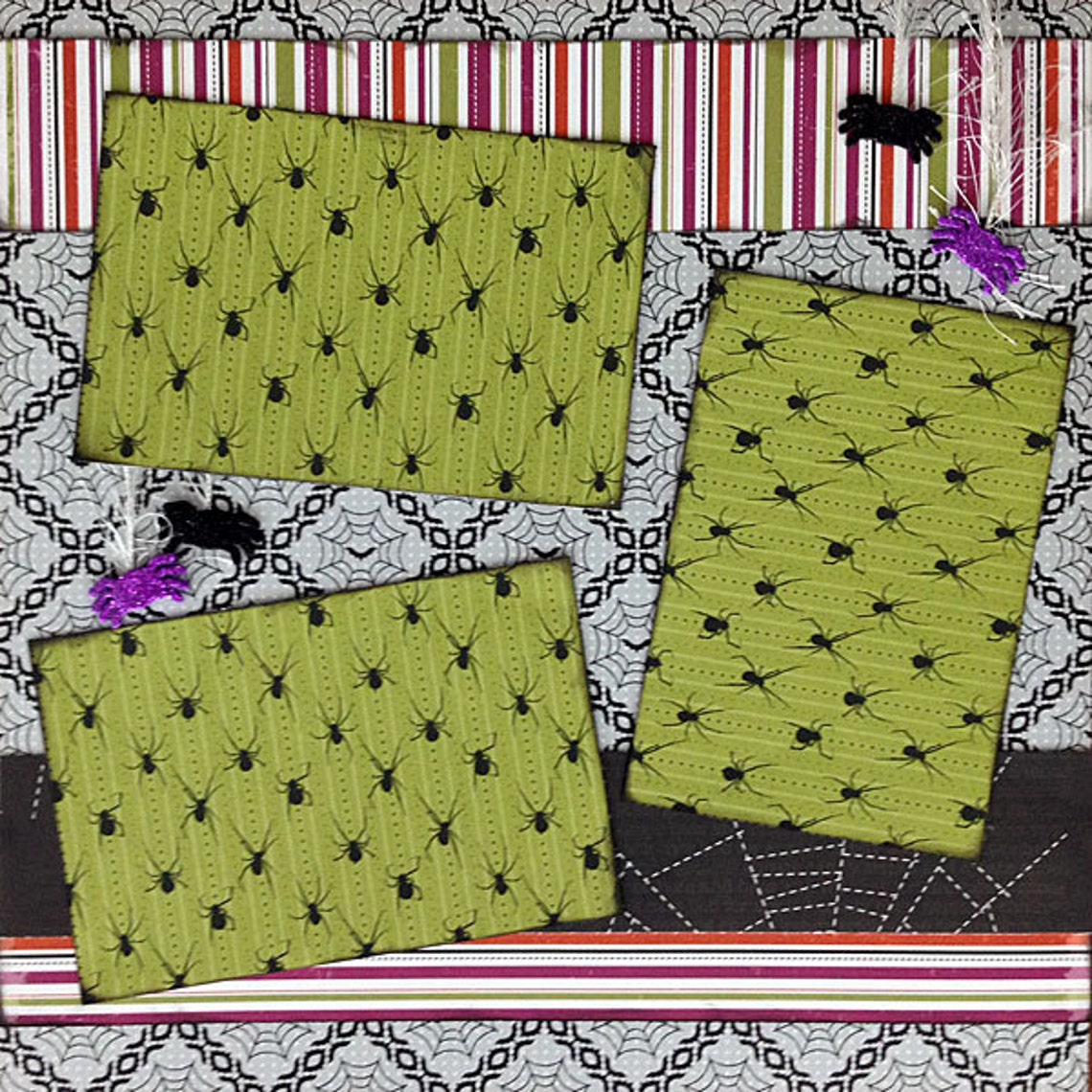 12x12 Halloween Scrapbook Kit 2 Page Layout Witch Spell - Etsy