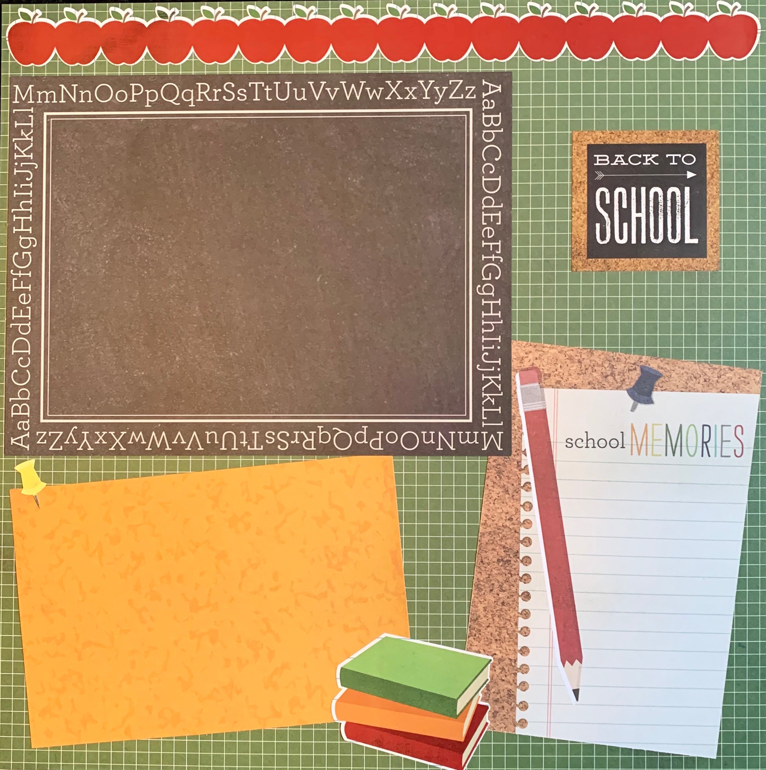 School First Day Student Premade Pages Scrapbook Page Kit 2 Page Layout ...