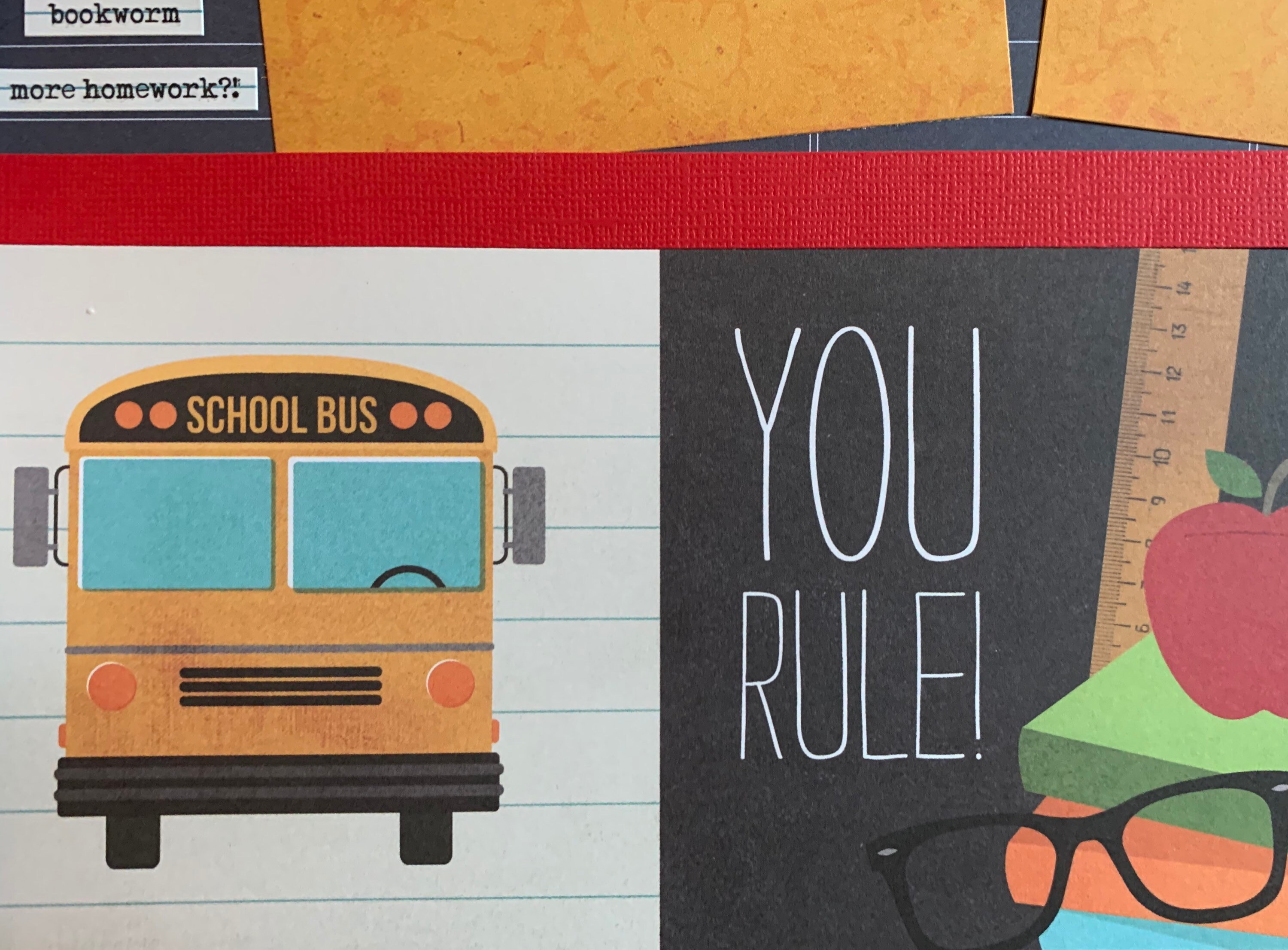 School First Day Student Premade Pages Scrapbook Page Kit 2 Page Layout ...