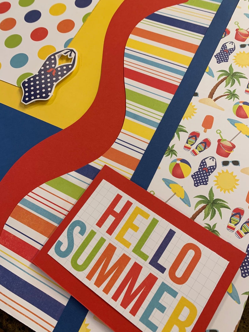 Fun Sun Summer Beach Pool Vacation 12x12 Scrapbook Pages Kit 2 Page ...
