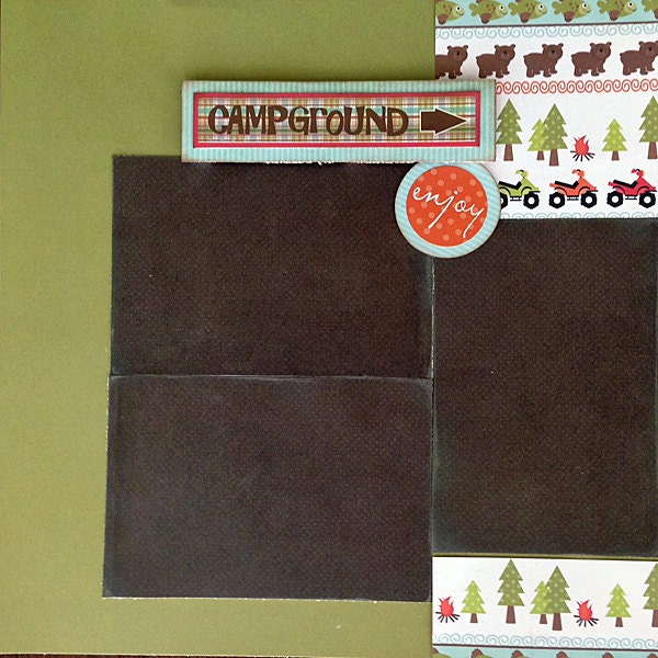 12x12 2 Page Scrapbook Layout Kit Camping - Etsy