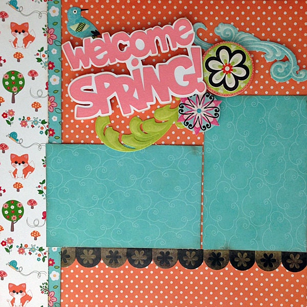 12x12 Scrapbook Layout Kit Spring 2 Page - Etsy