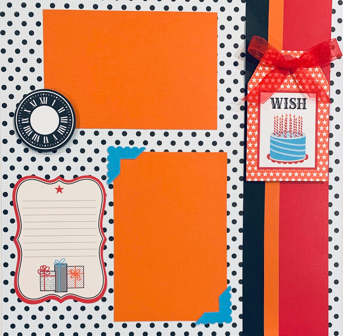 Celebrate Party Birthday Premade Pages Scrapbook Layout Kit 2 Pages - Etsy