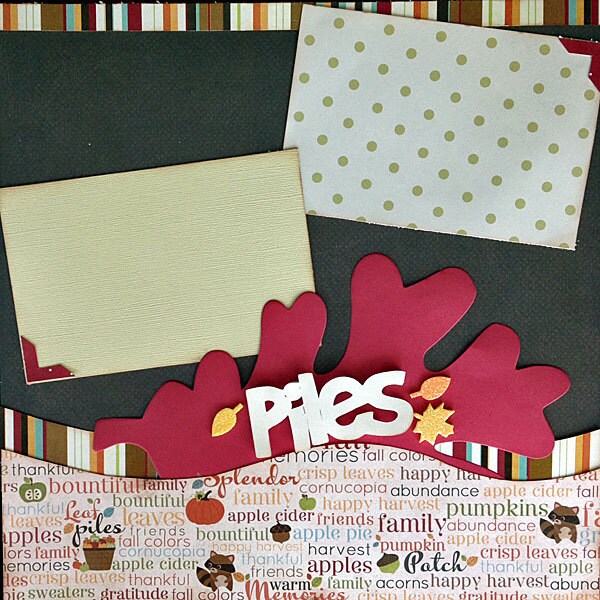12x12 Scrapbook Layout Kit Fall Leaf Piles 2 Pages - Etsy