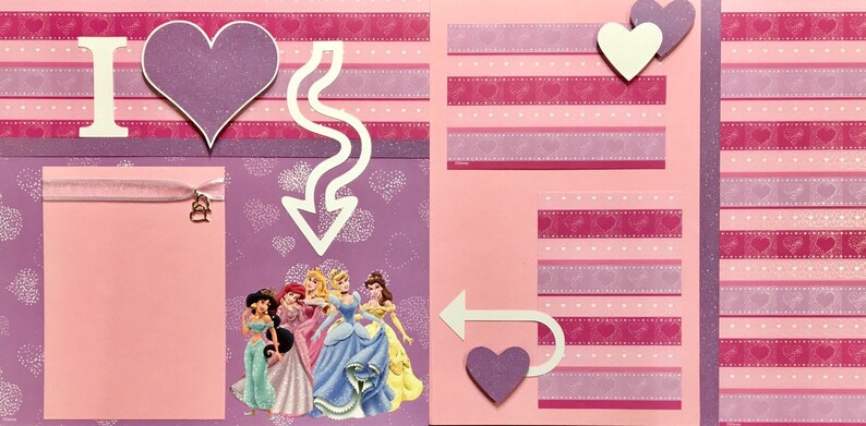 12x12 Princess Scrapbook Page Kit, 12x12 Premade Princess Scrapbook ...