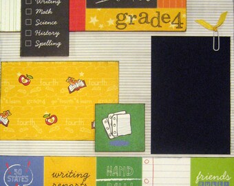 First Grade Scrapbook Pages Back to School Layout Premade - Etsy