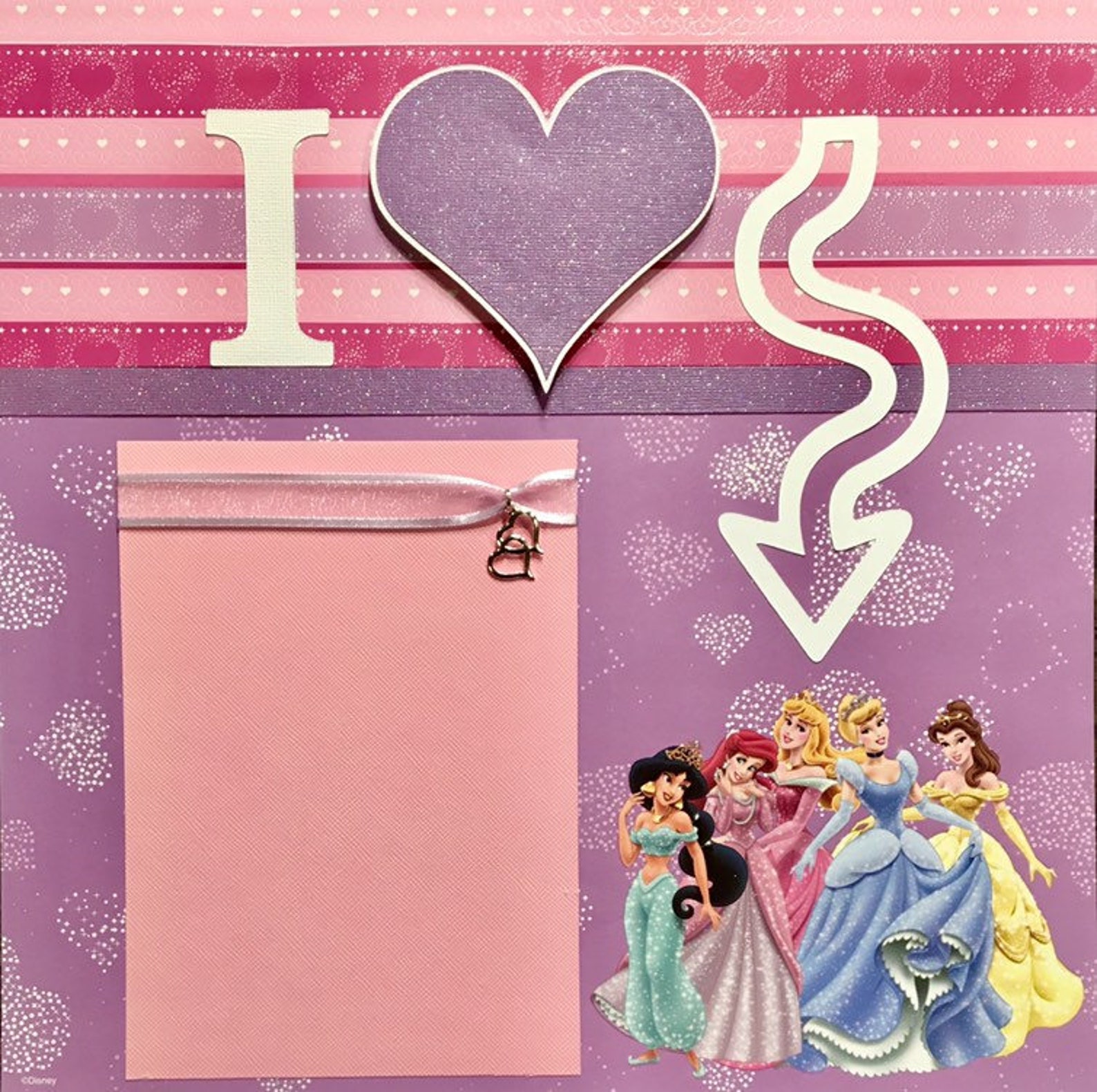 12x12 Princess Scrapbook Page Kit, 12x12 Premade Princess Scrapbook ...