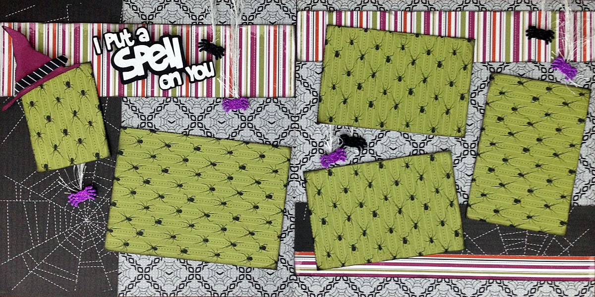 12x12 Halloween Scrapbook Kit 2 Page Layout Witch Spell - Etsy