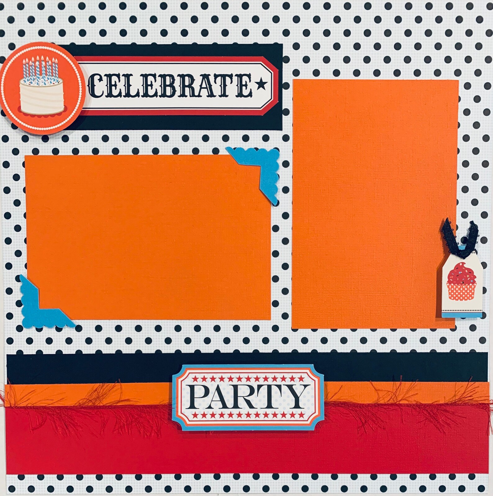 Celebrate Party Birthday Premade Pages Scrapbook Layout Kit 2 Pages - Etsy