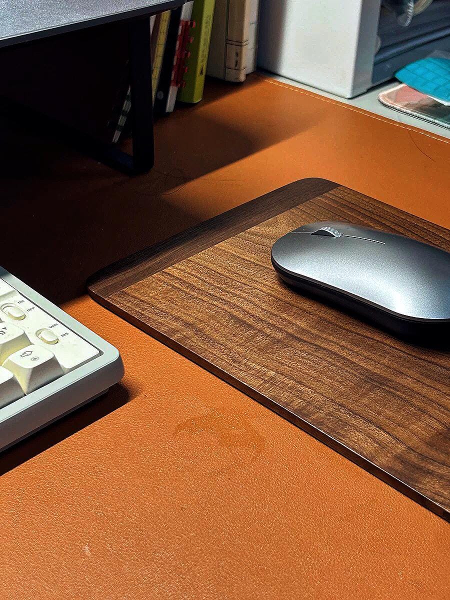 Ultra-thin Black Walnut Wood Mouse Pad, Premium Slim Wood Mouse Mat for ...