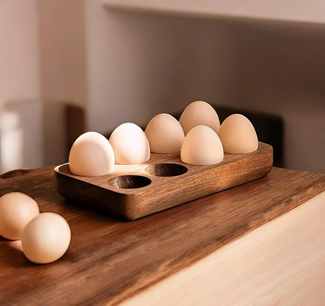 Rustic Solid Wood Egg Storage Tray, Japanese-style Minimalist Design ...