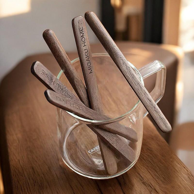 Walnut Wooden Coffee Stirring Stick, Minimal Tea Stirring Stick, Tea ...