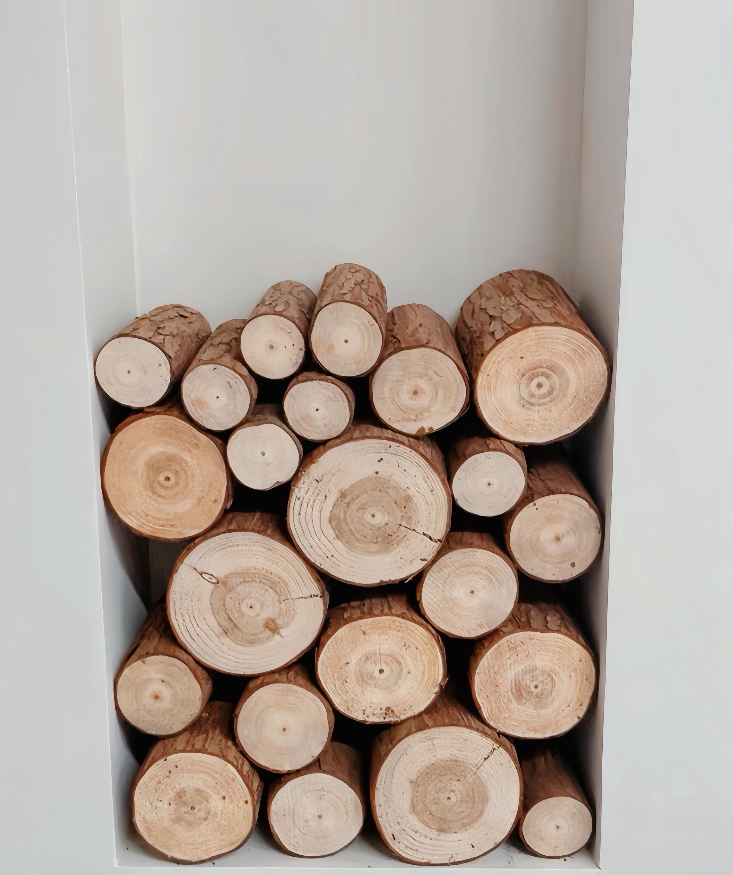 Large Rustic Wooden Tree Log Decor, Natural Wood Fireplace Ornament, 5. ...