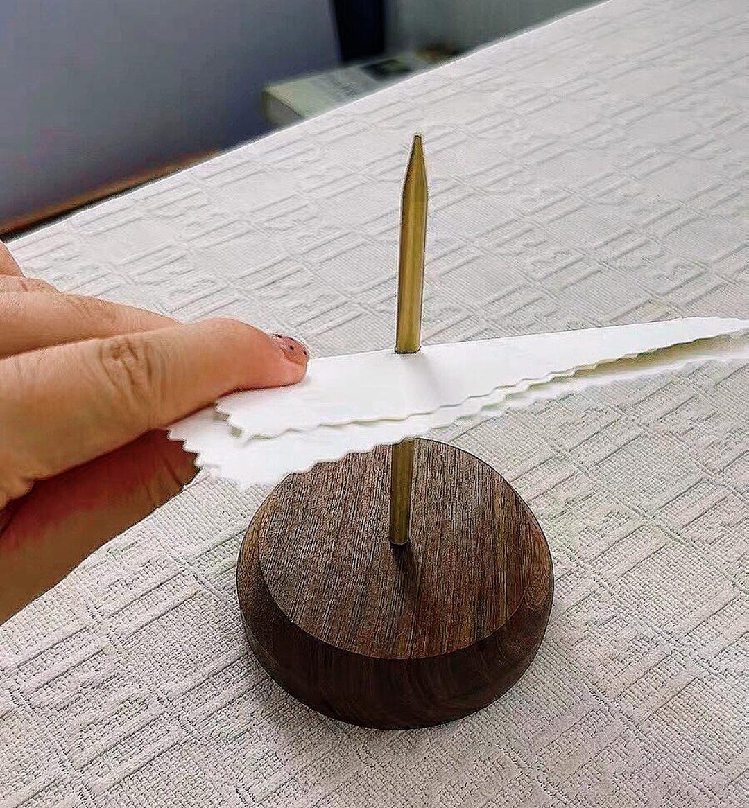Premium Solid Walnut Receipt & Menu Spike, Handycraft Bill Organizer ...
