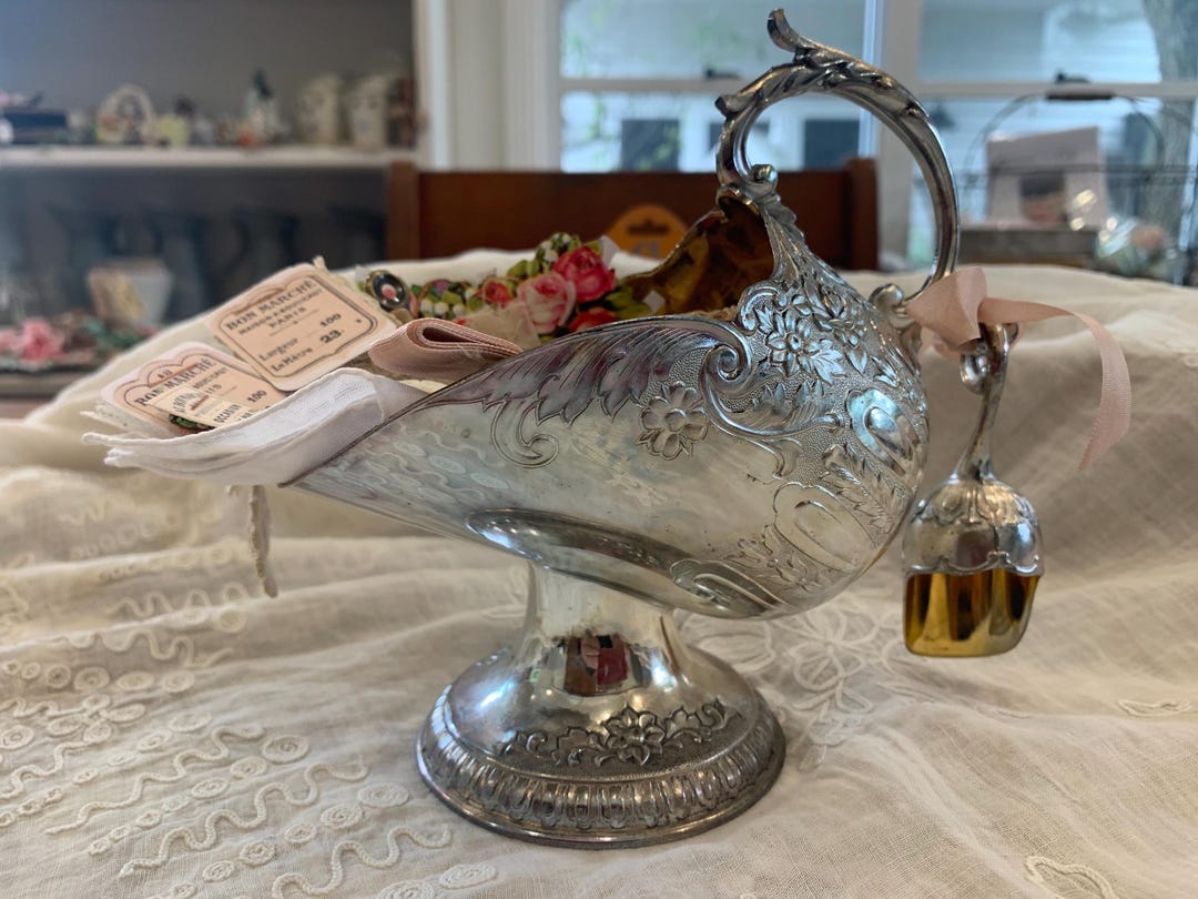 Vintage Sugar Scuttle Treasures - Sewing Room Decor - Vintage Paper ...