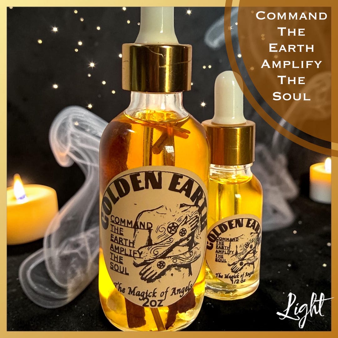 GOLDEN EARTH OIL: an Infused Grounding Oil With Crystals, Patchouli ...