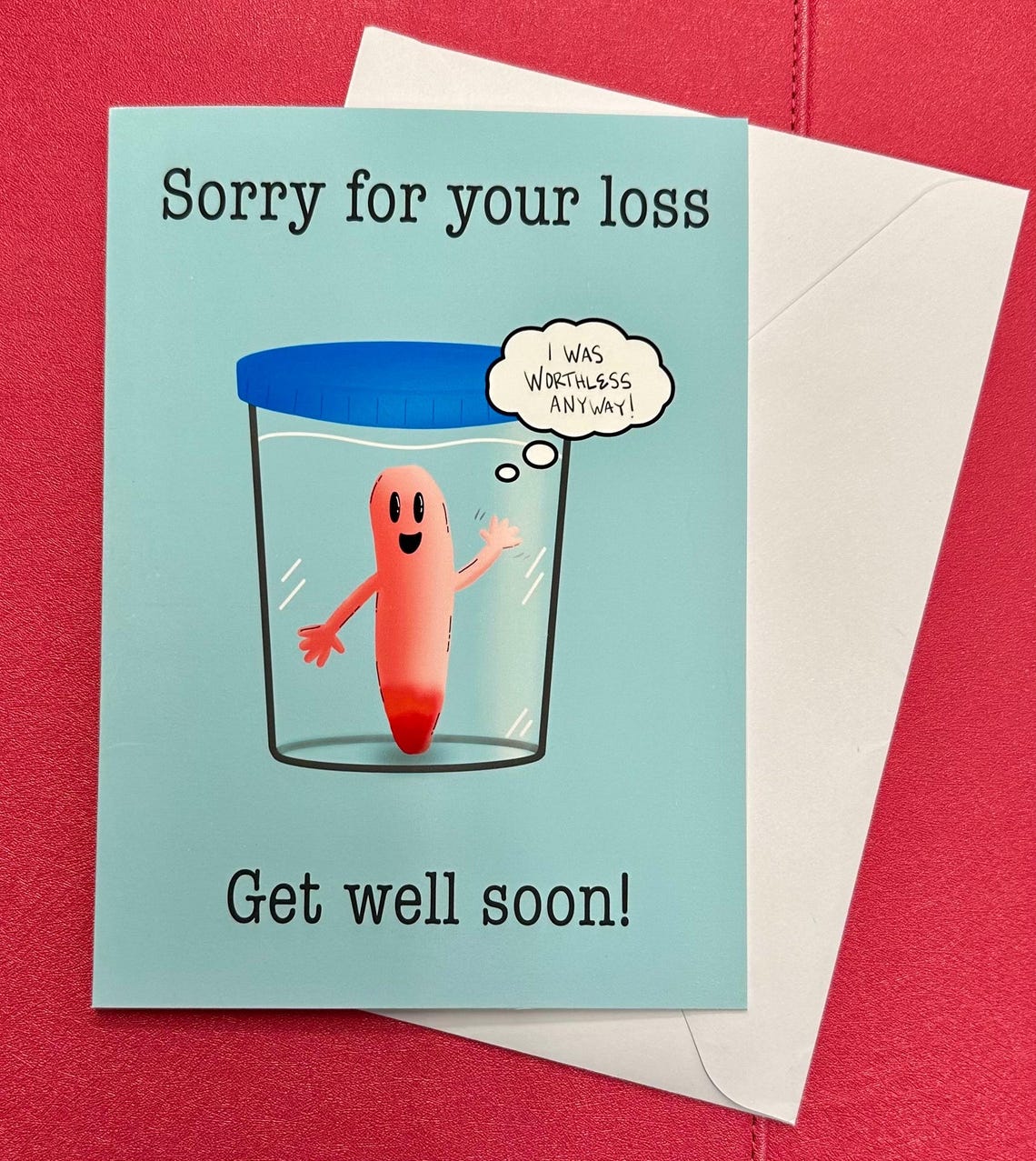 Get Well Soon Greeting Card Appendicitis Sympathy Card Funny Card ...