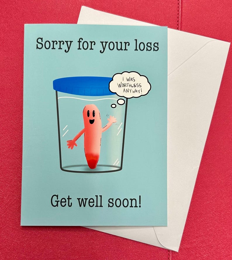 Get Well Soon Greeting Card Appendicitis Sympathy Card Funny Card ...