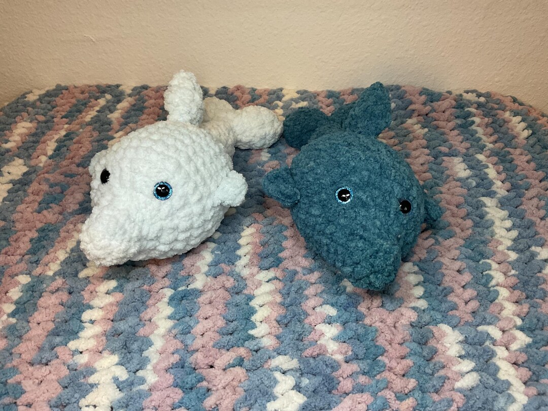Blue Dolphin Plush Crochet Cute Dolphin Plush, Great Gift for Holidays ...