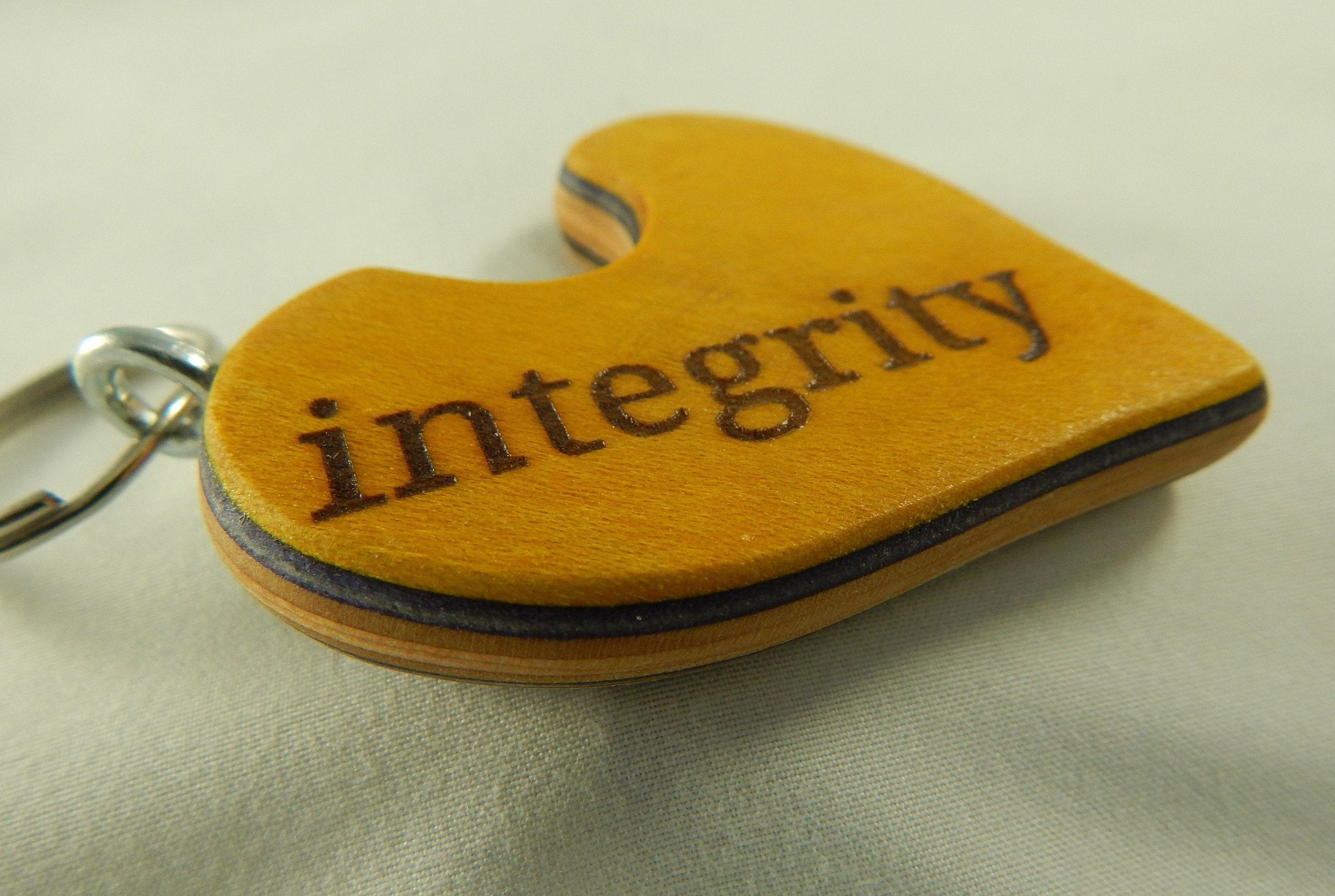 Integrity Heart Shape Keychain Made From a Recycled Skateboard | Etsy