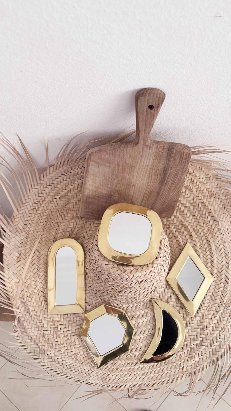 Handmade Brass Wall Mirror: Small Decorative Arch Mirror - Etsy