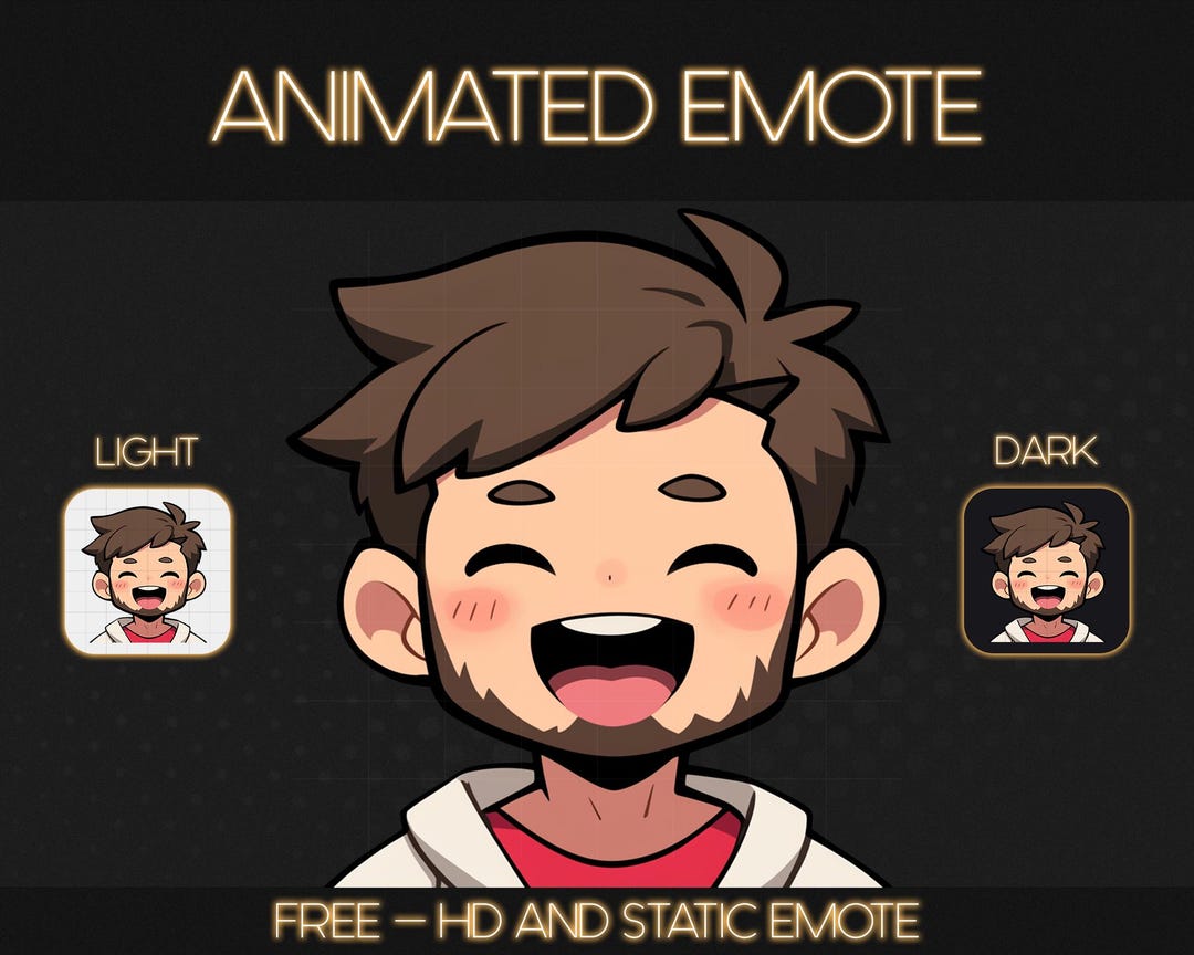 LAUGHING BEARDED MAN Animated Emotes Designed for Twitch, Discord, Subs ...