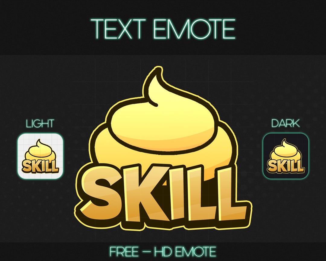 SKILL POOP EMOTE [ Text Emoticon ], Asset for Content Creators and ...