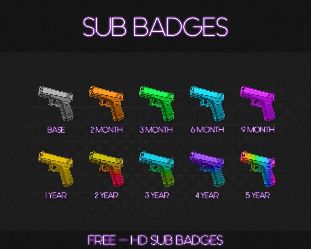 GLOCK PISTOL WEAPON [ Subscriber Icon ], Png Format, Asset for Content ...