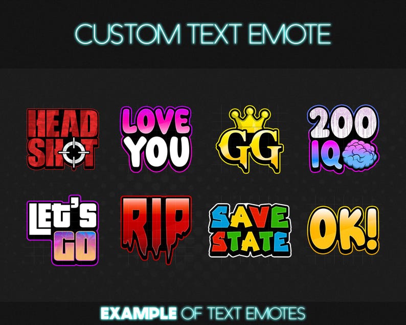 CUSTOM TEXT EMOTE [ Text Emoticon ], Png Format, Asset for Content ...