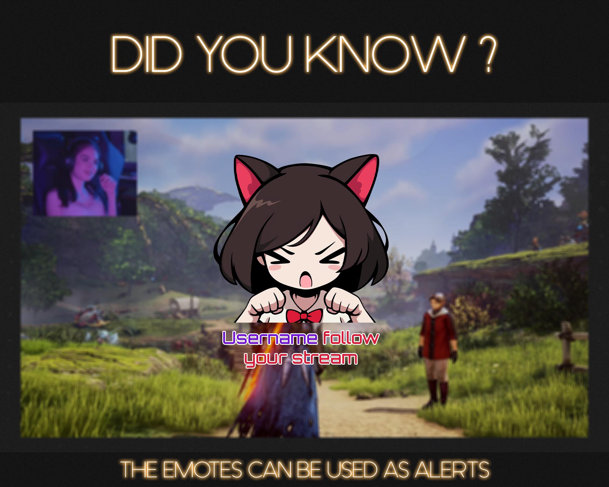 ANGRY NEKO GIRL [ Gif and Png Emoticon ], Asset for Content Creator and ...